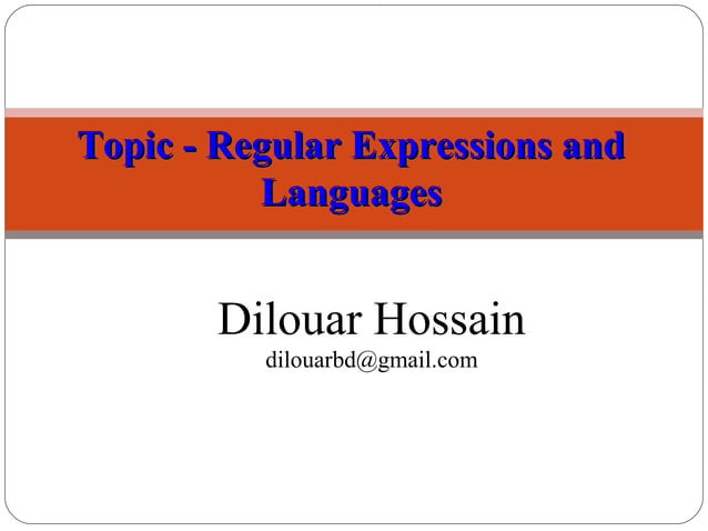 Regular expressions and languages pdf | PPT