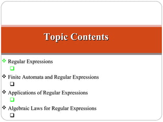 Regular expressions and languages pdf | PPT