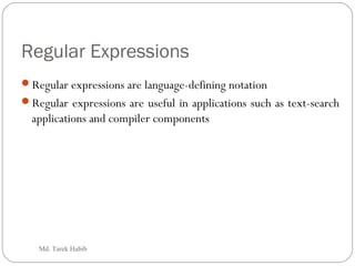 Regular expressions and languages pdf | PPT