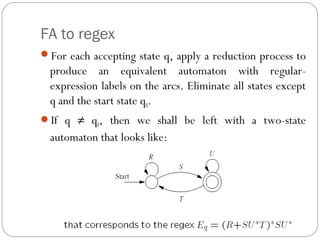 Regular expressions and languages pdf | PPT