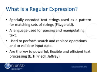 Regular Expression Denial of Service RegexDoS | PPTX | Web Development | Internet