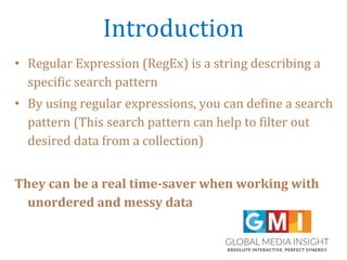 Regular expressions tutorial for SEO & Website Analysis | PPT