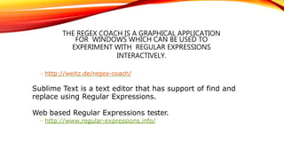 Regular Expression Crash Course | PPT