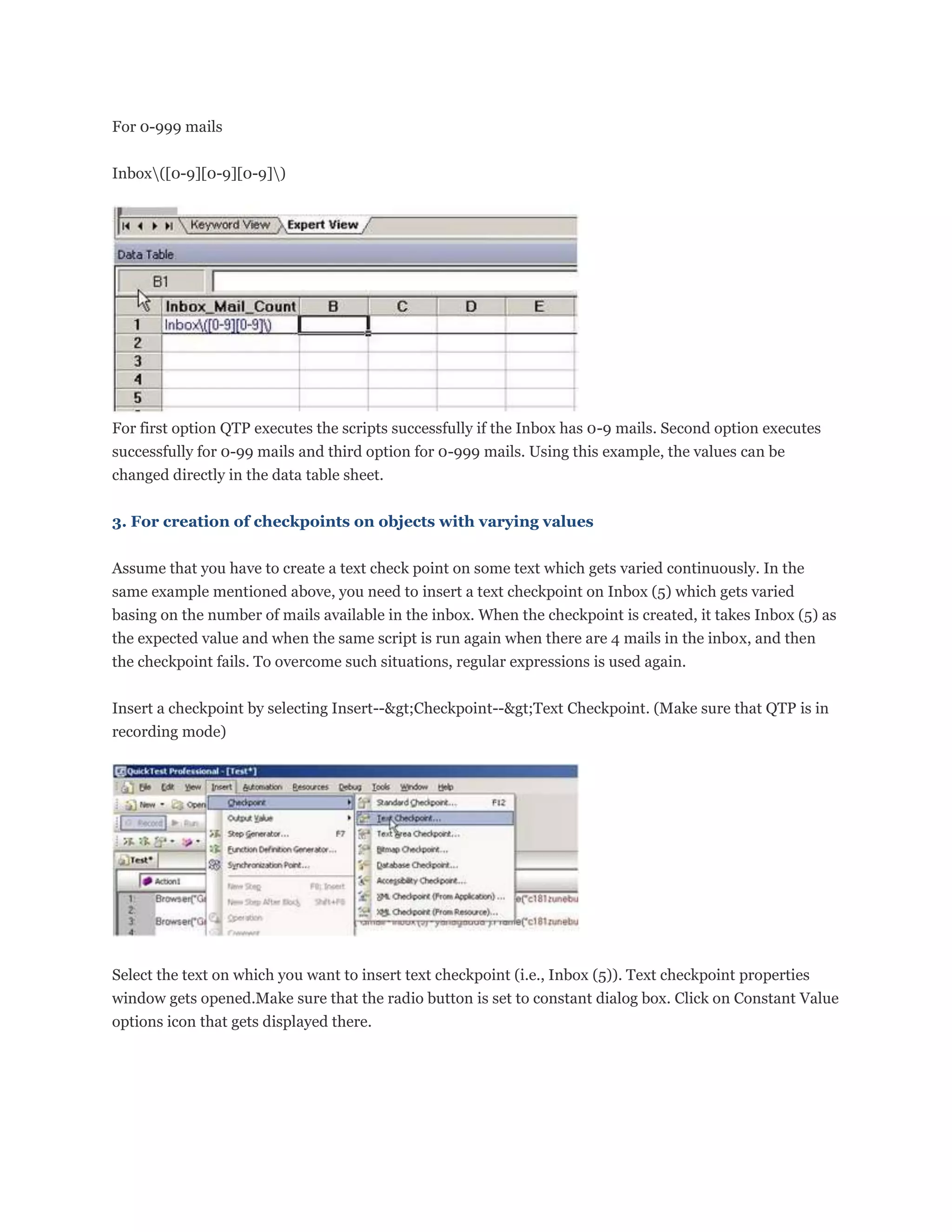 Regular Expressions in QTP | DOCX