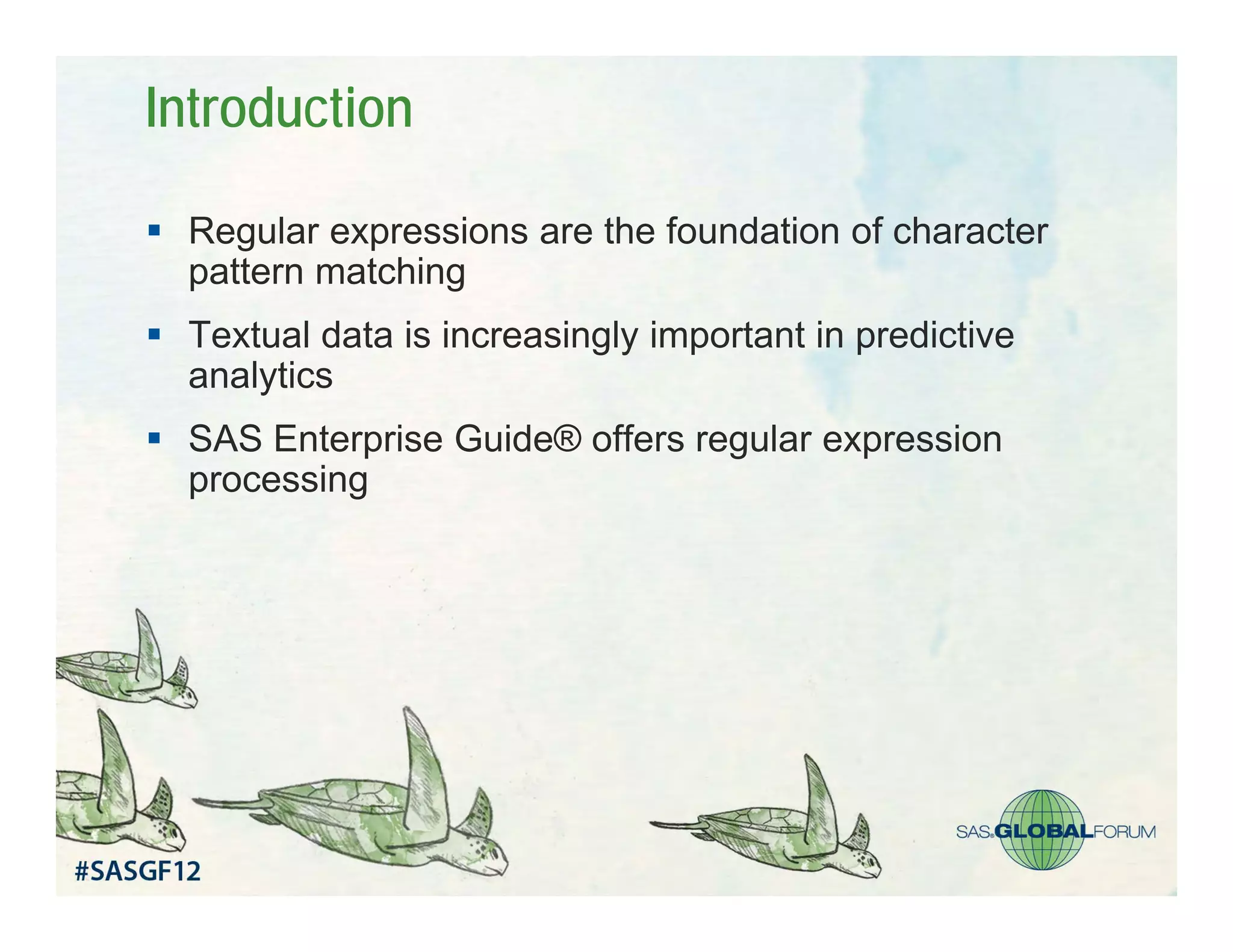 Regular Expressions in SAS Enterprise Guide | PDF