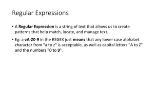 Regular expressions in ui path | PPTX