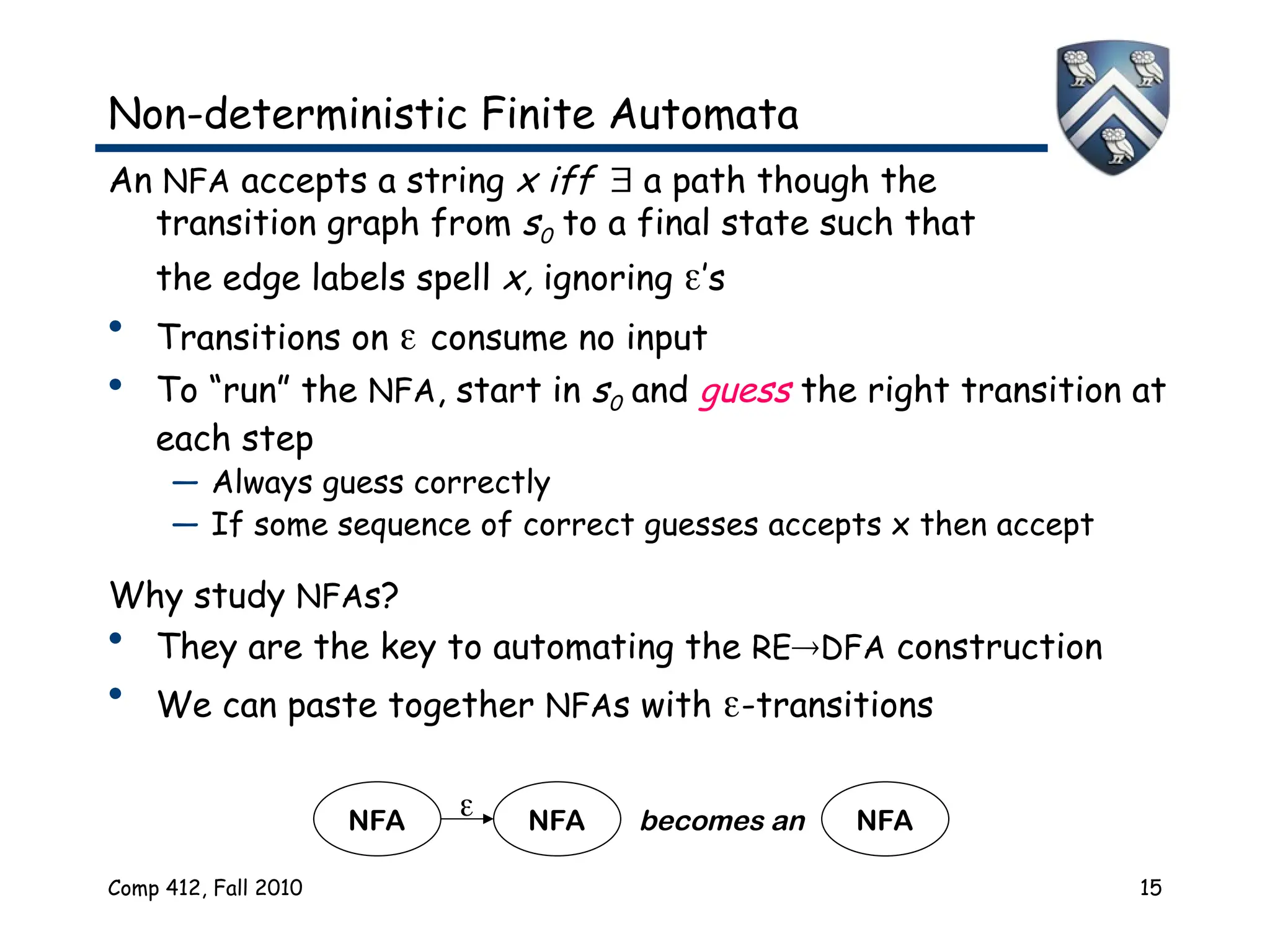 Regular Expressions NFAs DFAs Thompson's_Construction | PPT
