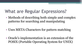 Regular Expressions 101 Introduction to Regular Expressions | PPTX | Web Development | Internet