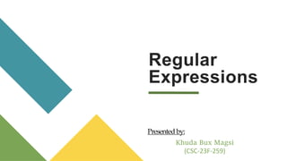 Regular Expressions(Theory of programming languages)) | PPT