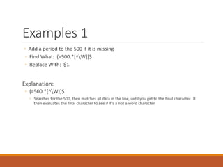 Getting Started with Regular Expressions In MarcEdit | PPTX