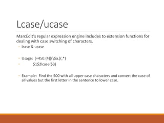 Getting Started with Regular Expressions In MarcEdit | PPTX