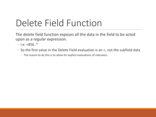 Getting Started with Regular Expressions In MarcEdit | PPTX