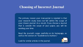 REGULAR GAFFE THAT REASON FOR MANUSCRIPT REJECTION | PPT