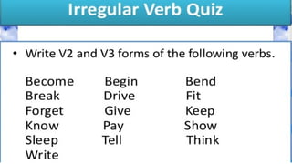 REGULAR & IRREGULAR VERB | PPT