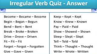 REGULAR & IRREGULAR VERB | PPT