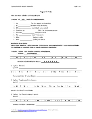 Regular ir verbs | PDF