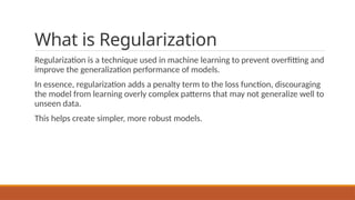 Regularization concept in machine learning | PPT