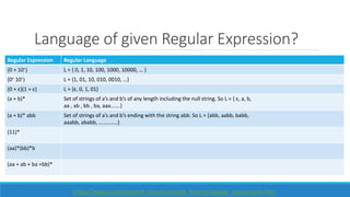 Regular language and Regular expression | PDF