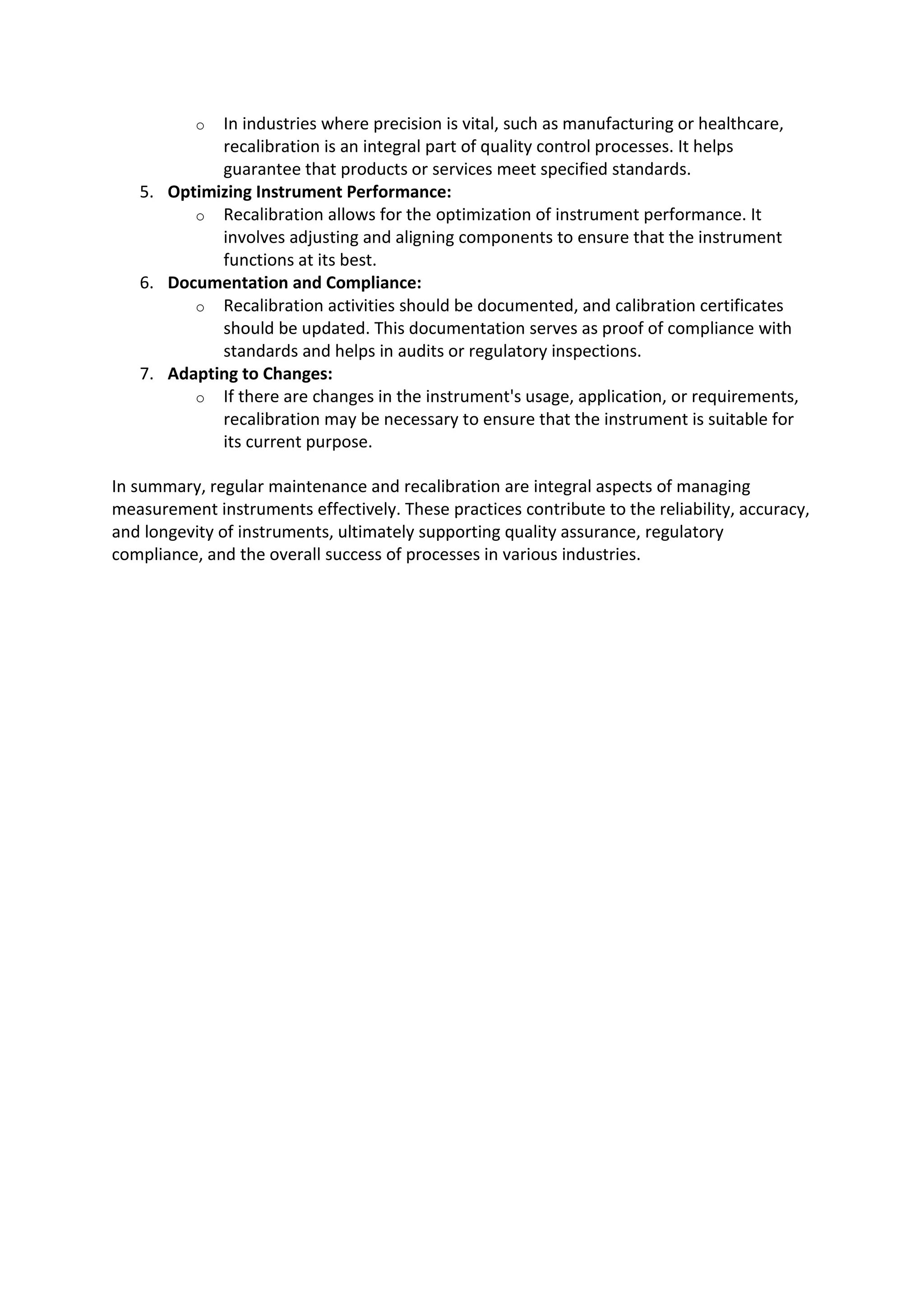 Regular maintenance and recalibration are essential practices for ...