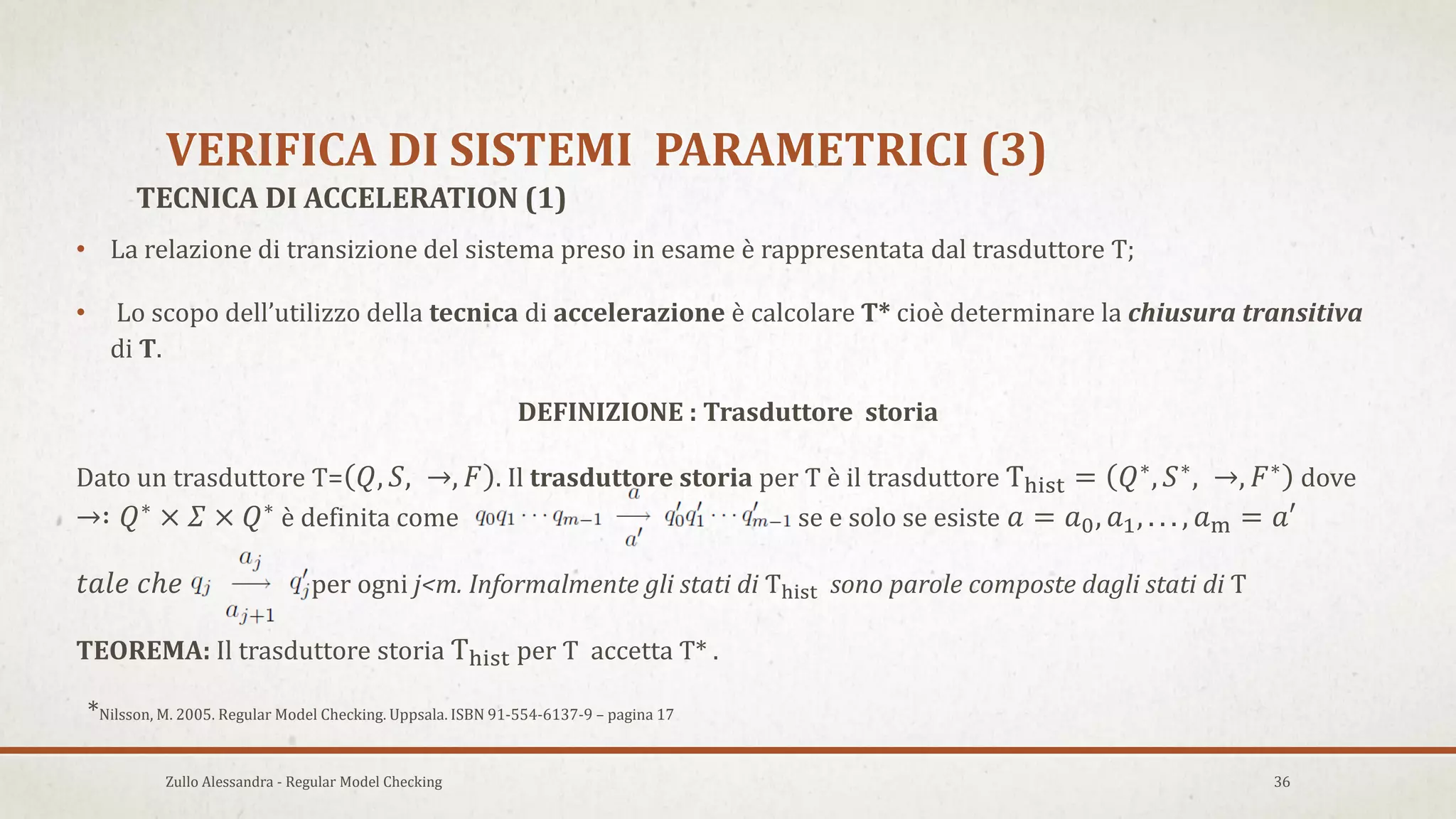 Regular Model Checking - Verifica di Sistemi Parametrici | PDF | Programming Languages | Computing