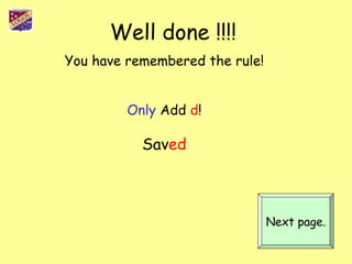 Regular Past Tense For Kids | PPT | Free Download