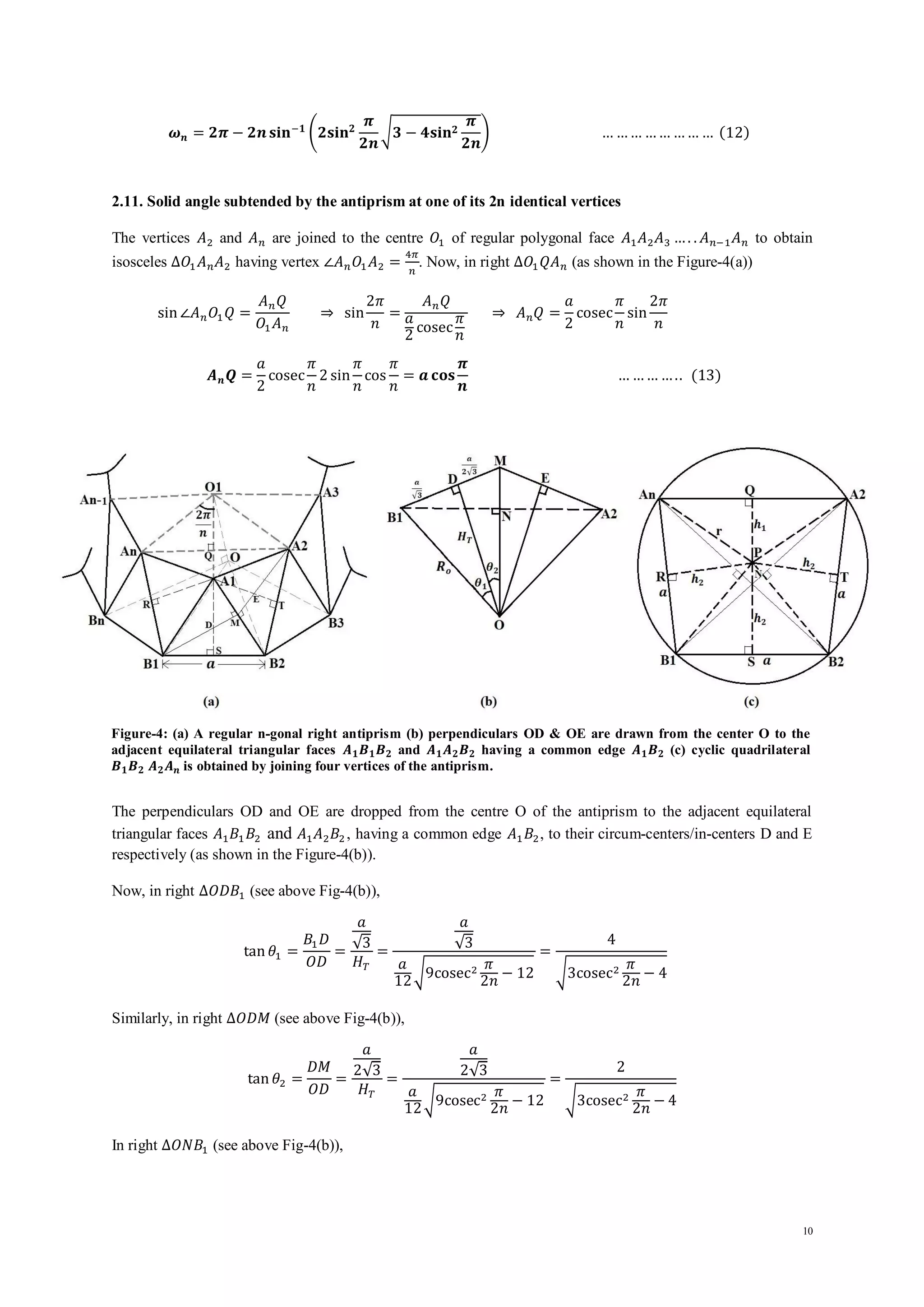 Regular N-gonal Right Antiprism: Application of HCR’s Theory of Polygon ...