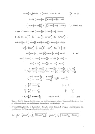 Regular N-gonal Right Antiprism: Application of HCR’s Theory of Polygon ...