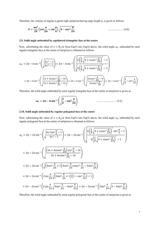 Regular N-gonal Right Antiprism: Application of HCR’s Theory of Polygon ...