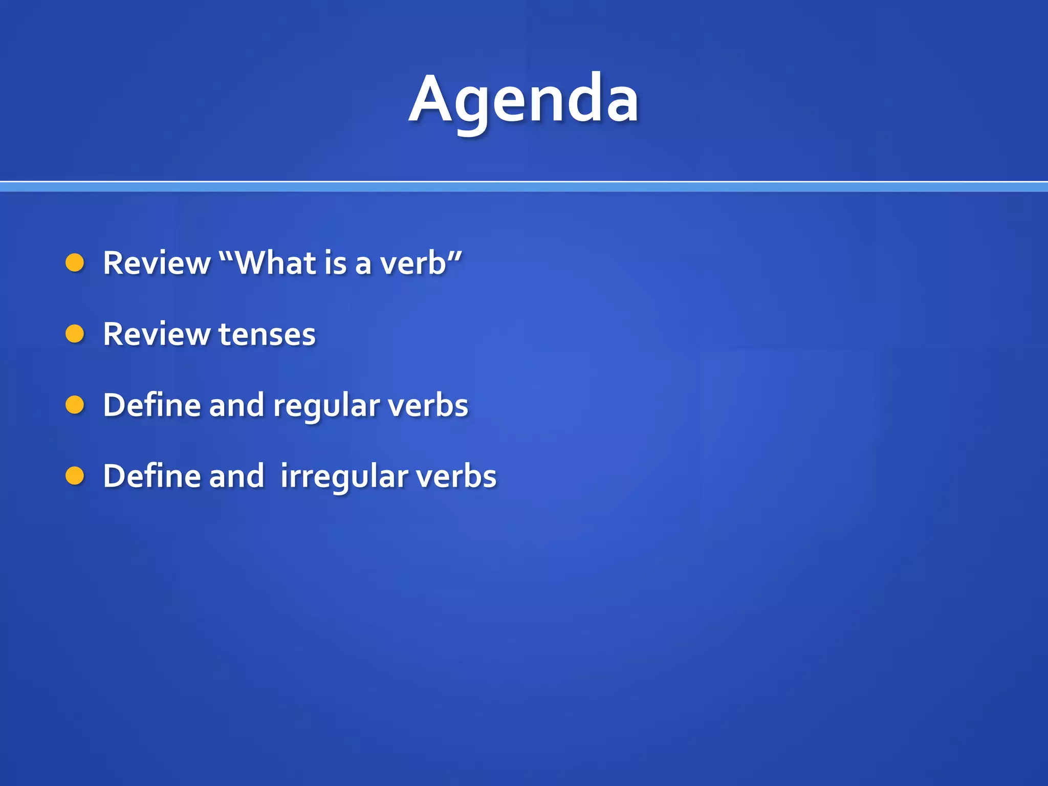 Regular v. irregular verbs | PPTX