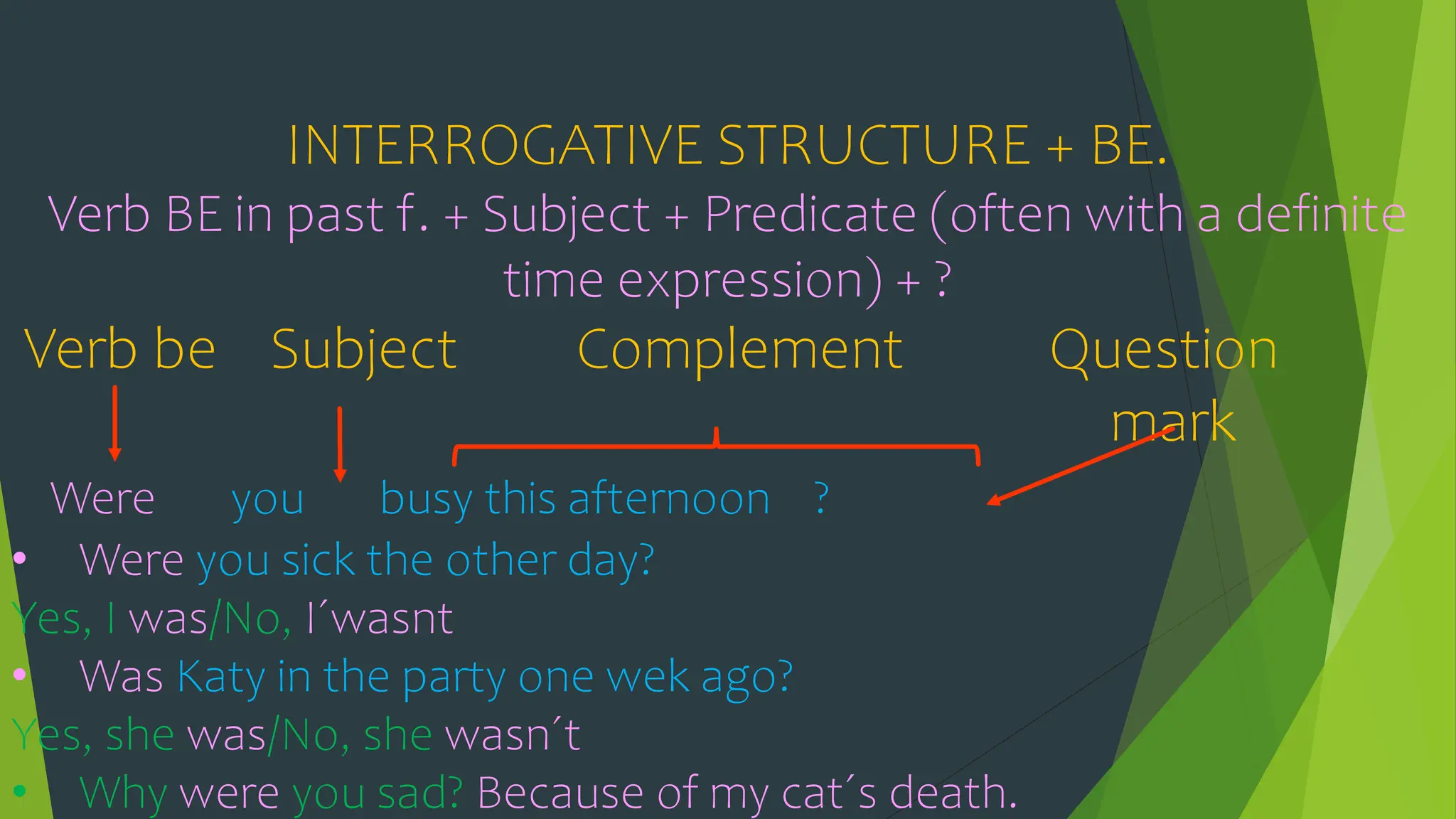 Regular verb in past tense in negattive and interrogative.pptx