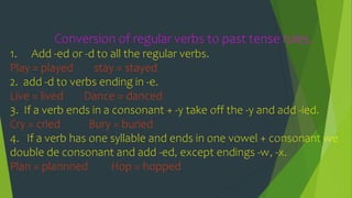 Regular verb in past tense in negattive and interrogative.pptx