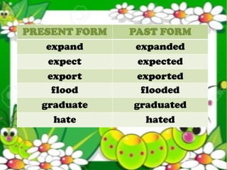 Regular Verbs. for Grade 5 lesson ppt pptx | PPTX