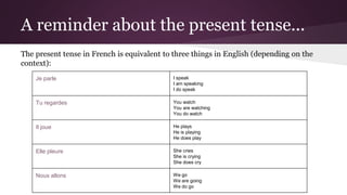 French regular verbs - first group (-er) (present tense) | PPTX