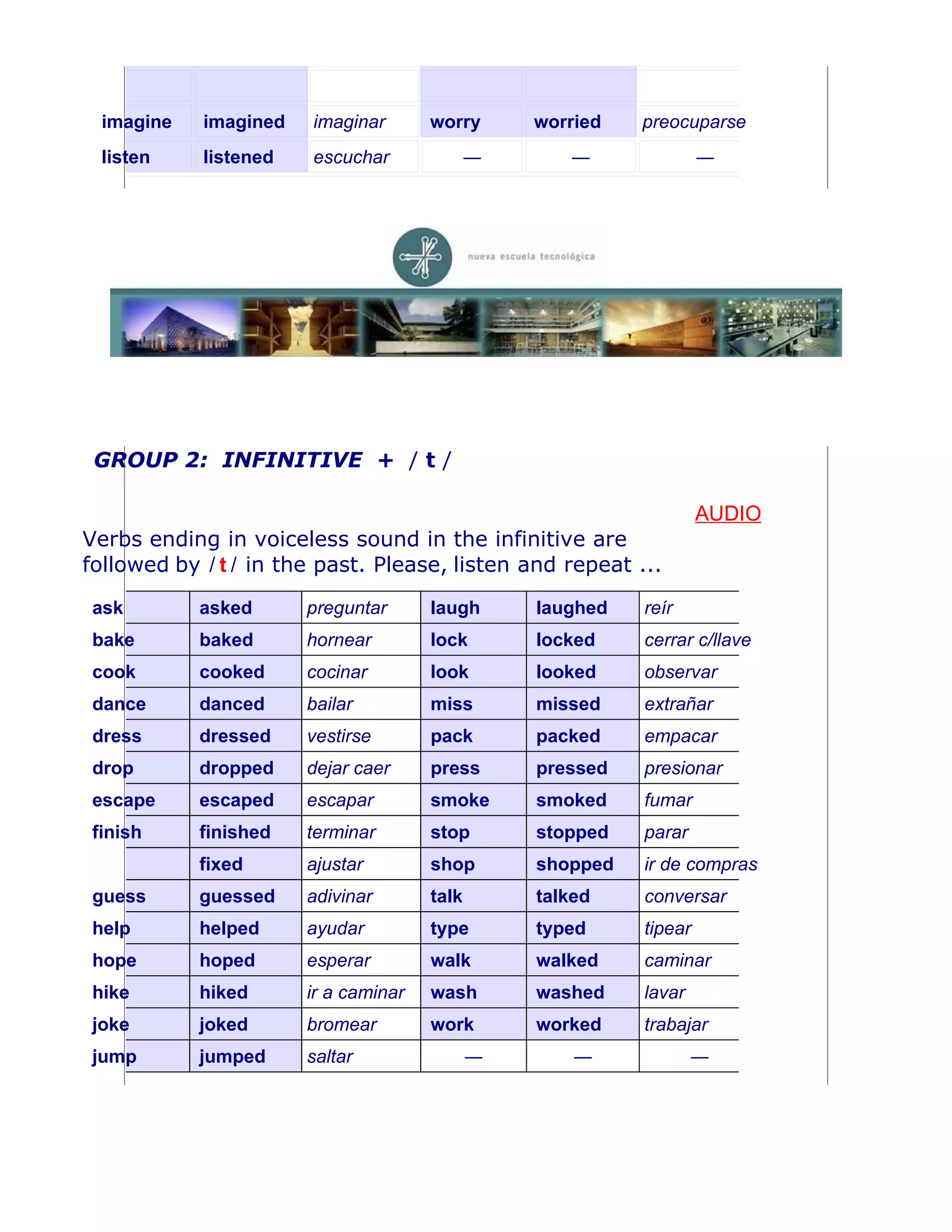 Regular verbs list | PDF