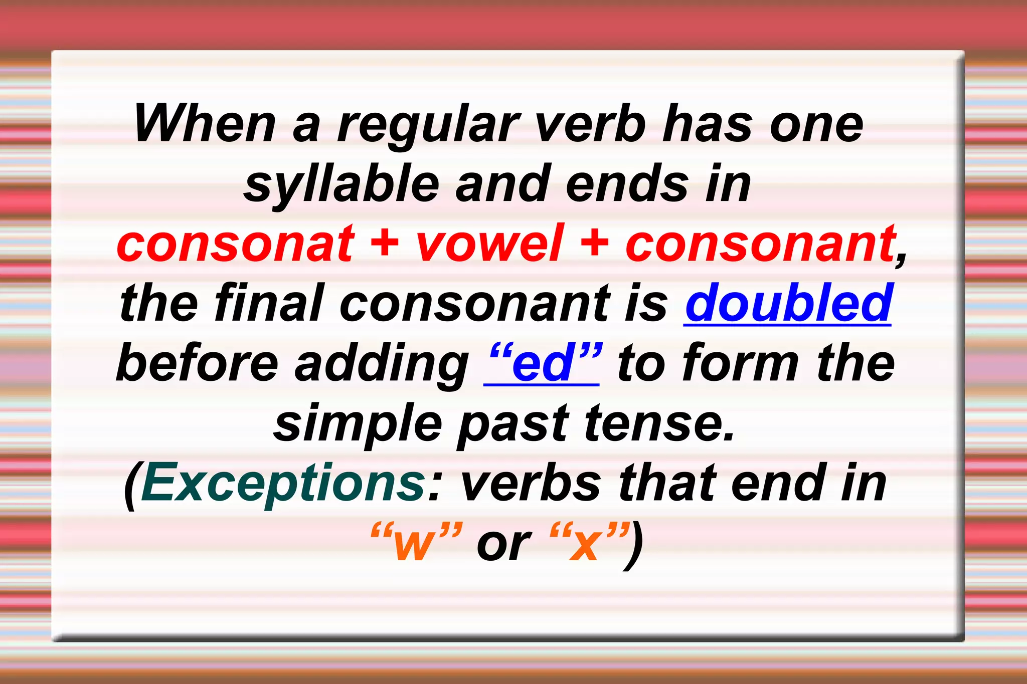 Regular verbs some rules | PPT