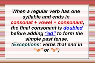 Regular verbs some rules | PPT