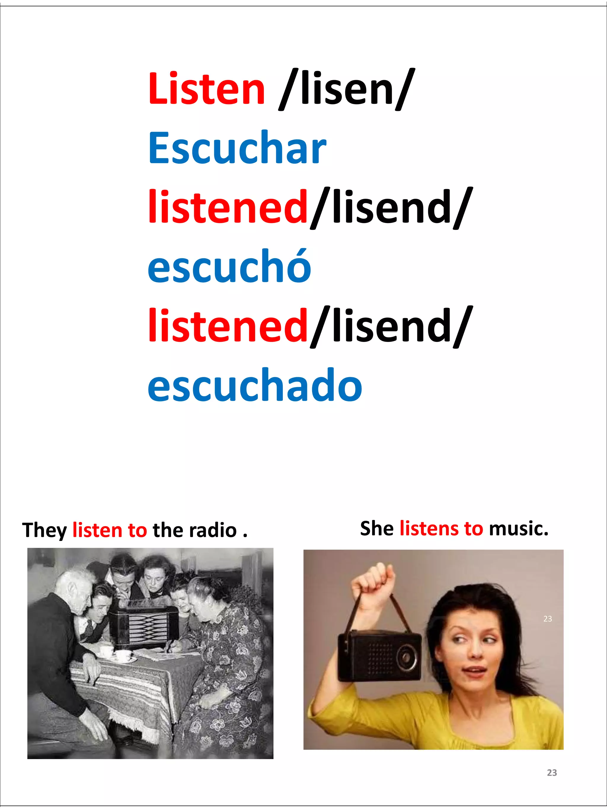 Regular verbs tarjetas con pronunciacion | PPTX