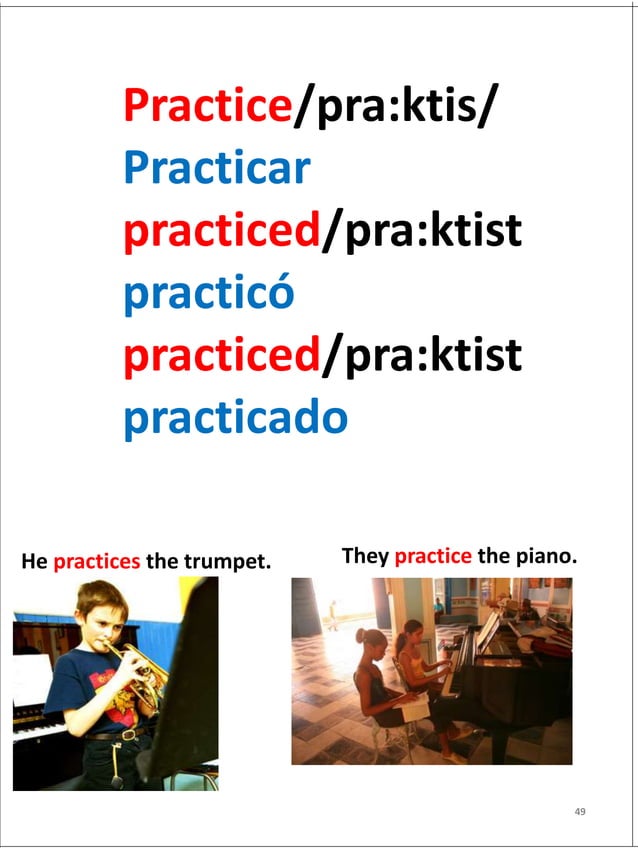 Regular verbs tarjetas con pronunciacion | PDF