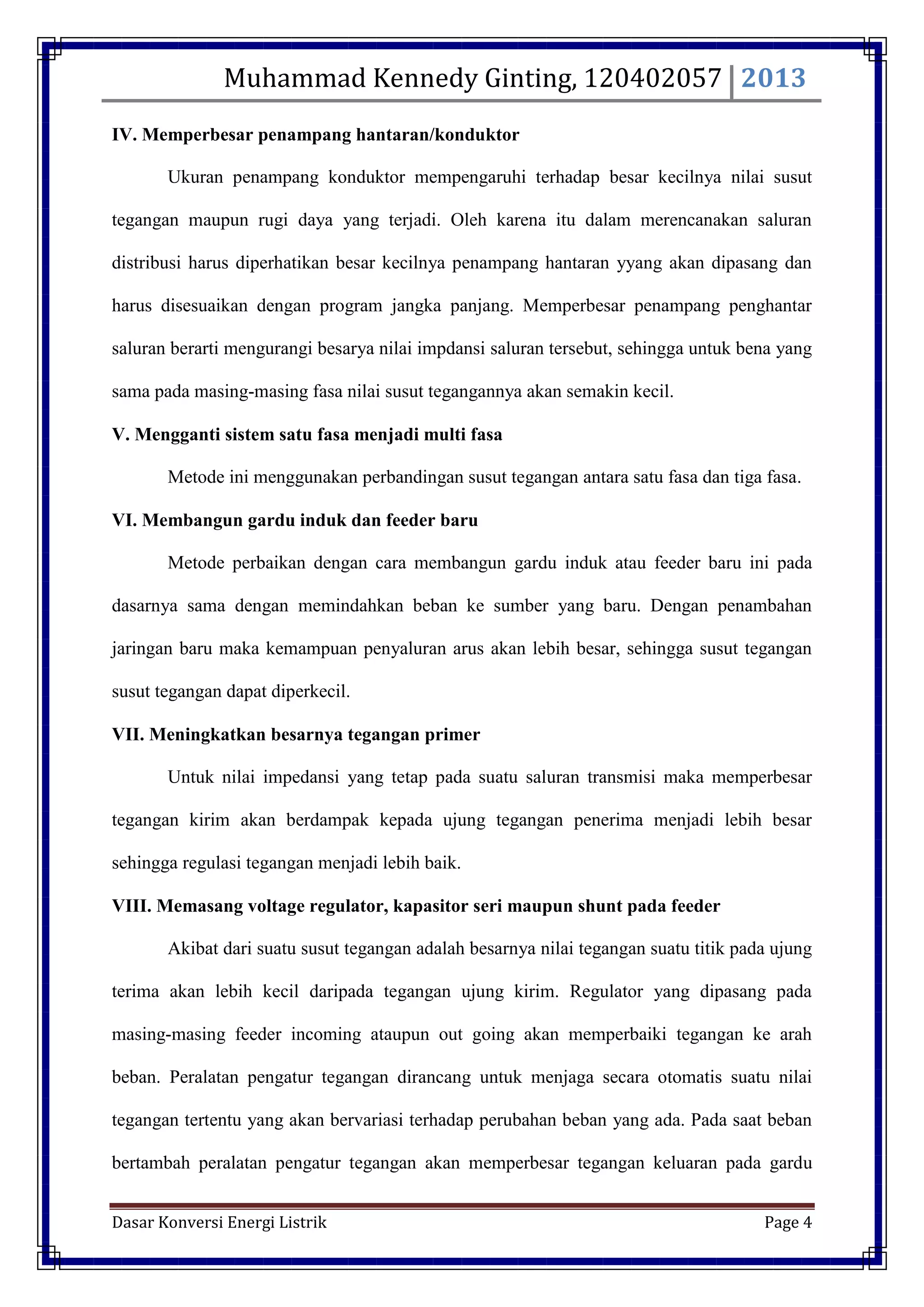 Regulasi Tegangan by Muhammad Kennedy Ginting | DOCX