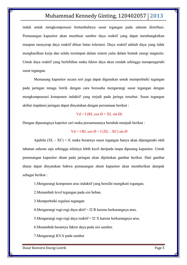 Regulasi Tegangan by Muhammad Kennedy Ginting | DOCX