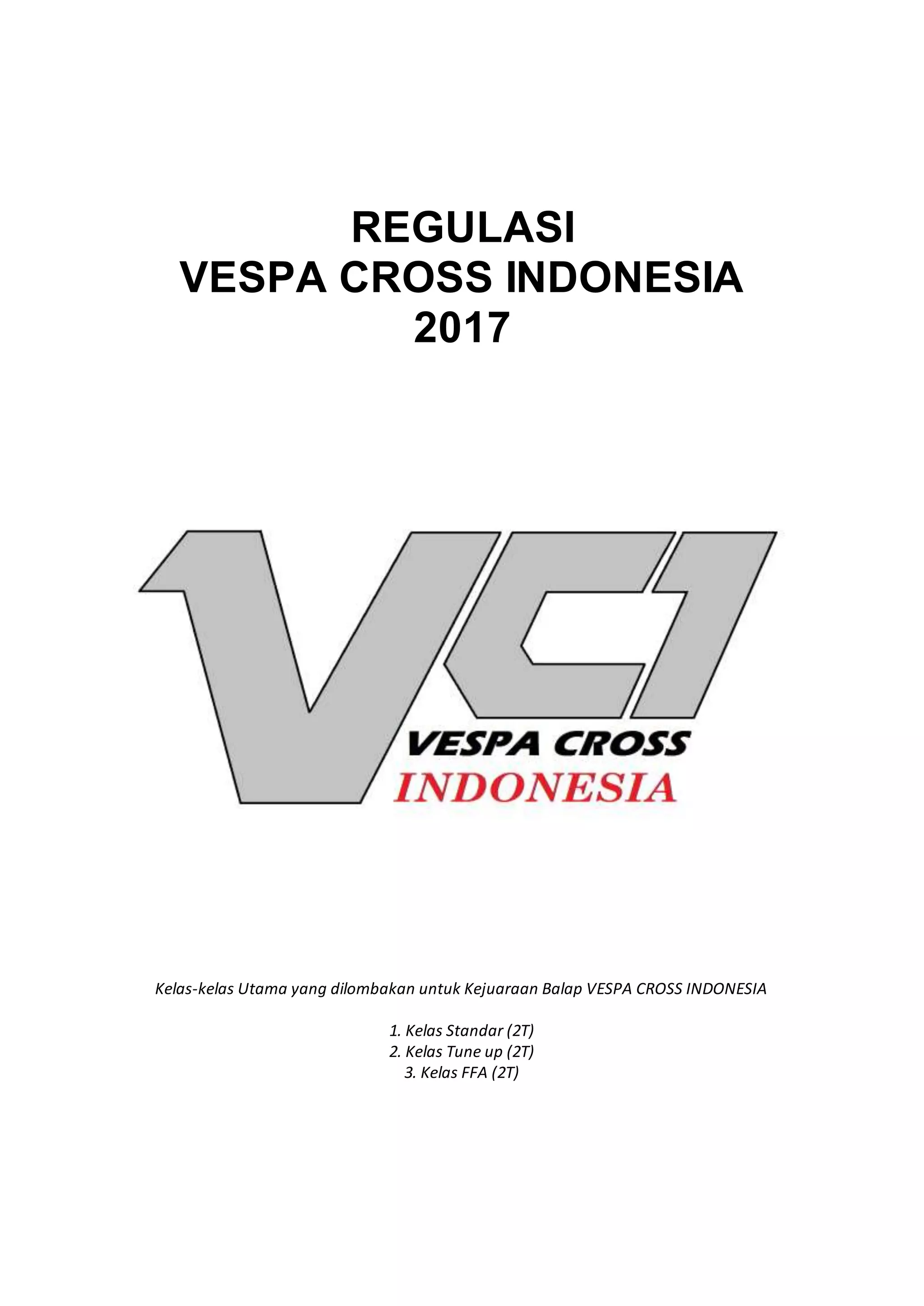Regulasi vci (vespa cross indonesia) | PDF