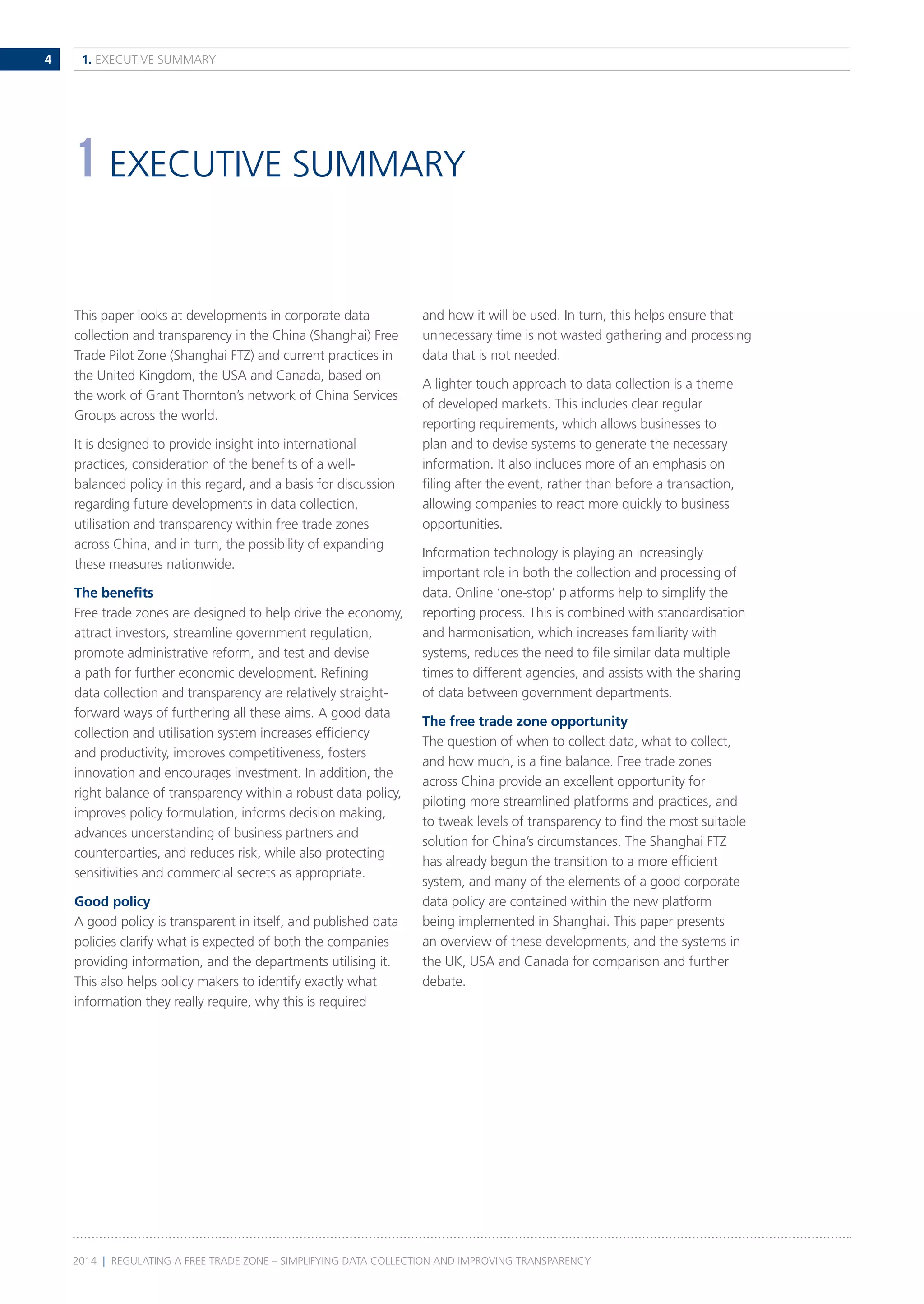 China Free Trade Zones discussion paper: Regulating a Free Trade Zone ...