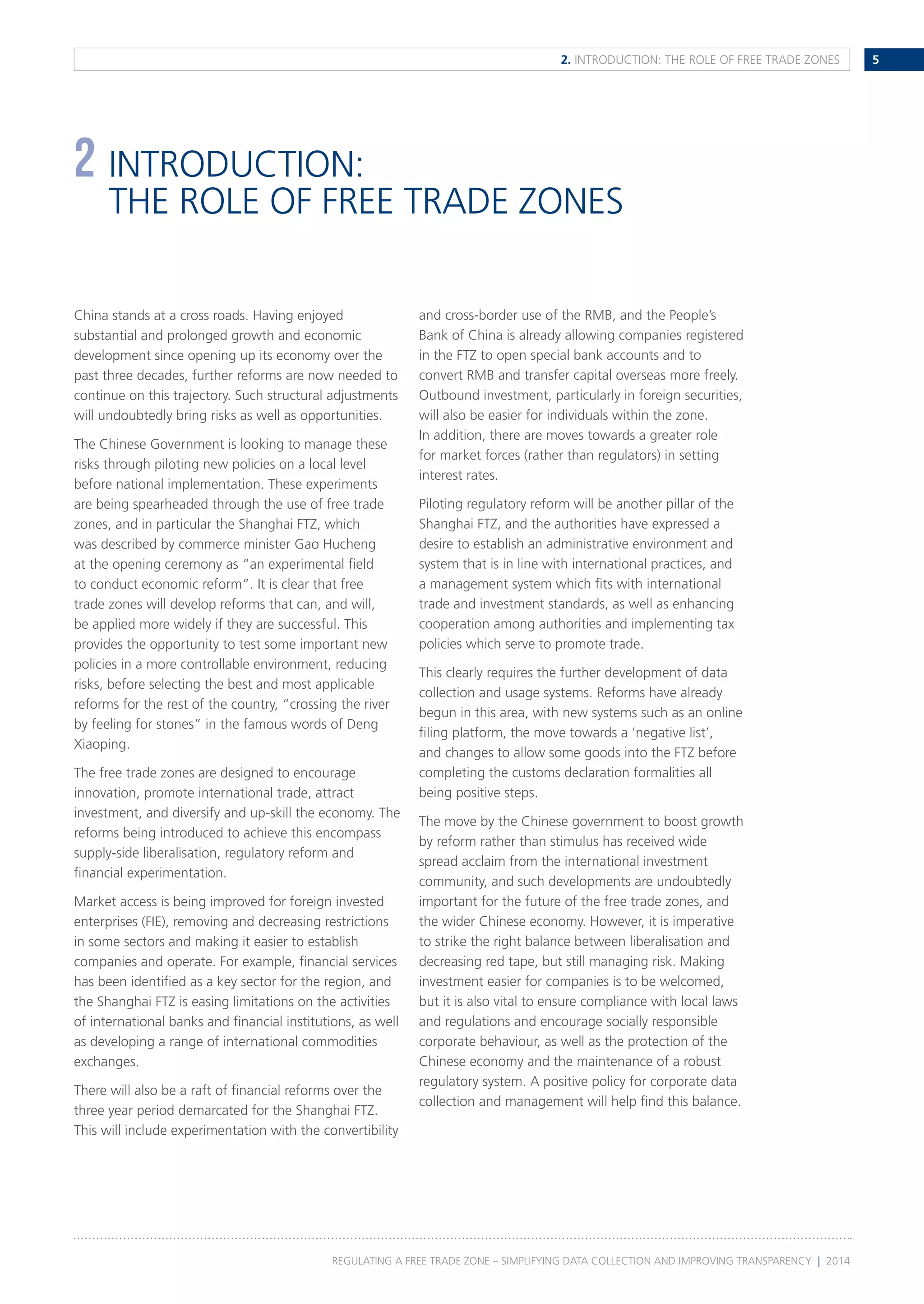 China Free Trade Zones discussion paper: Regulating a Free Trade Zone ...