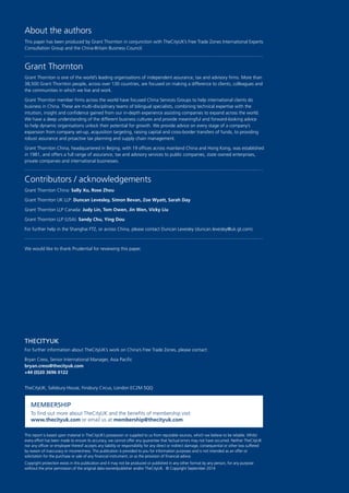 China Free Trade Zones discussion paper: Regulating a Free Trade Zone ...