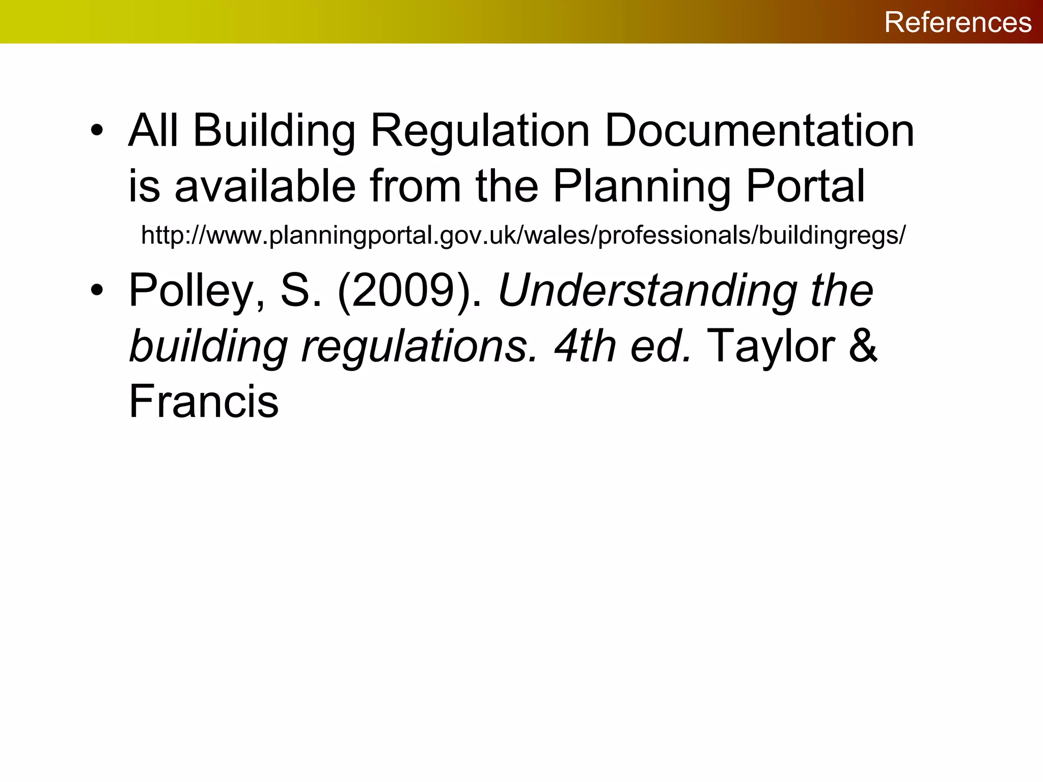 The Building Regulations and their approved documents | PPTX