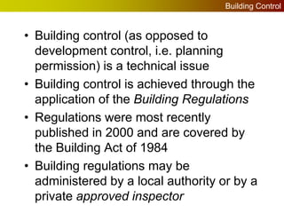 The Building Regulations and their approved documents | PPTX