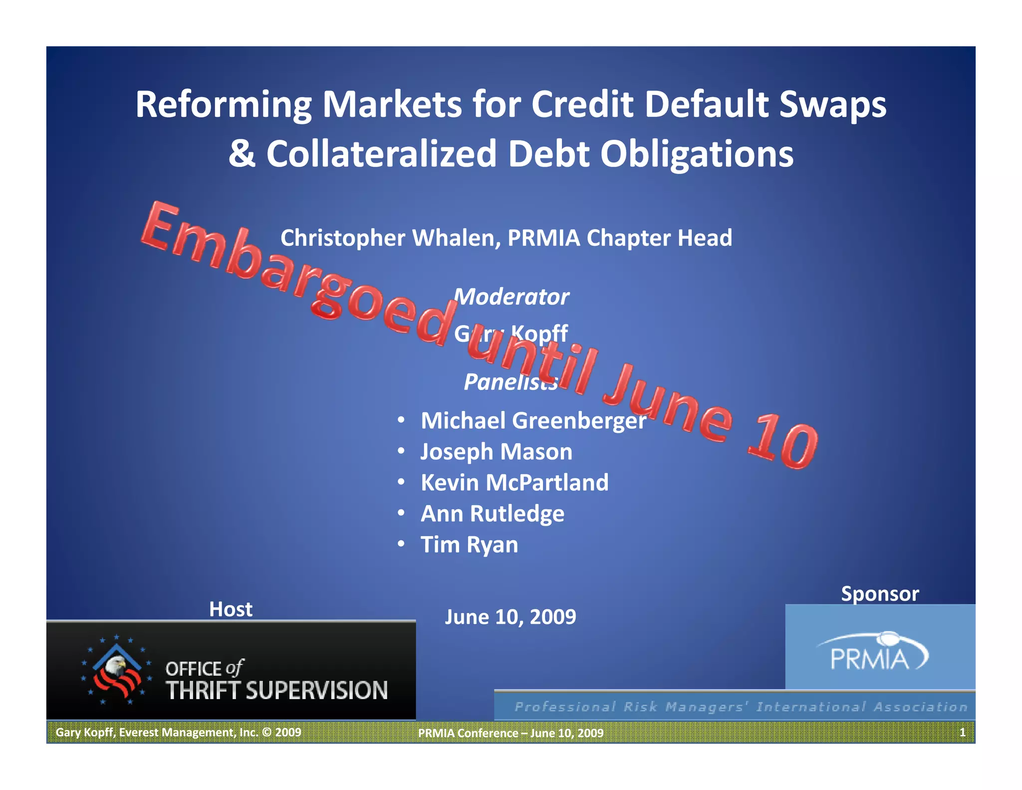 Regulating Credit Default Swaps Preview For Press | PDF