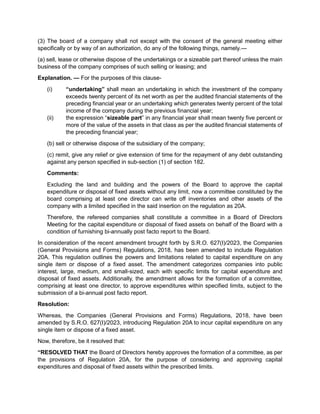 SYNOPSIS ON THE AMENDMENT VIDE S.R.O.627(I)/2023 WHERE FOLLOWING ...