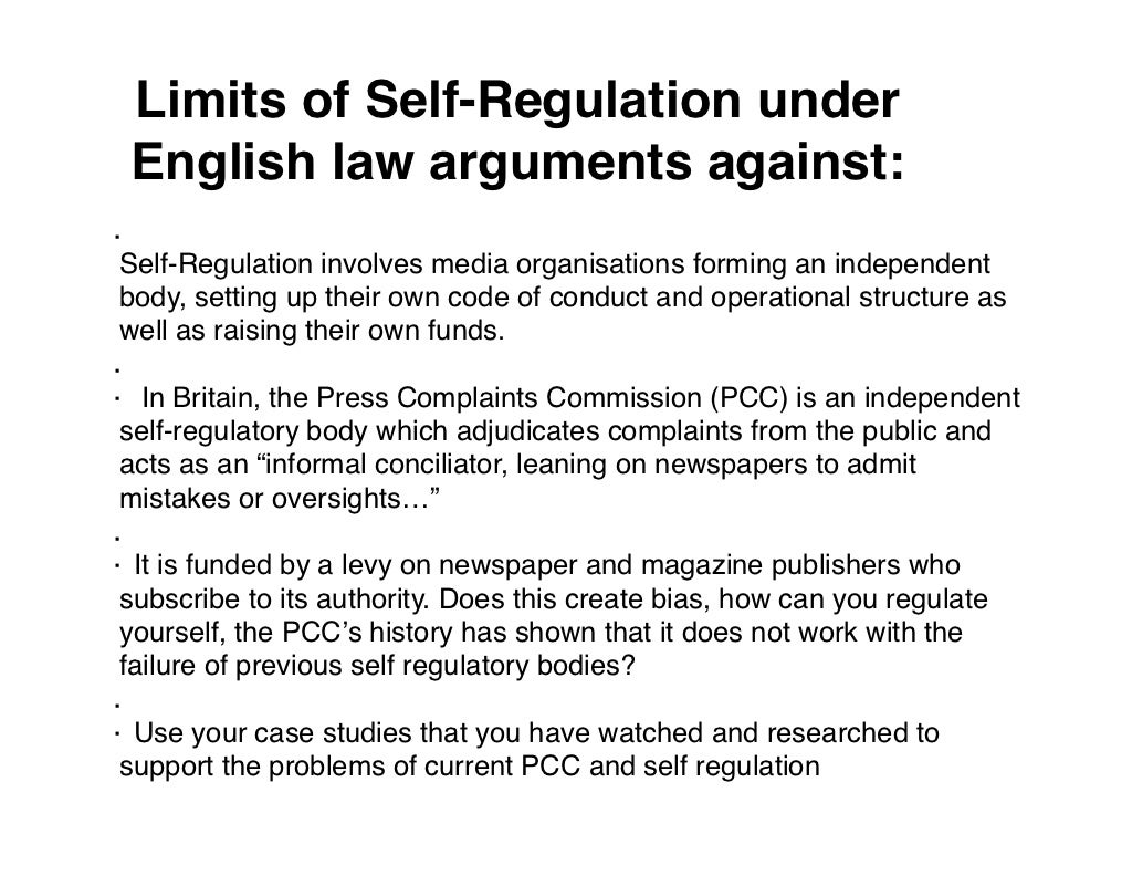 Regulation and control