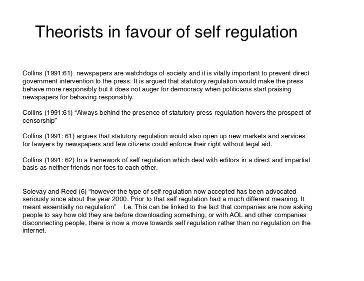 Regulation and control